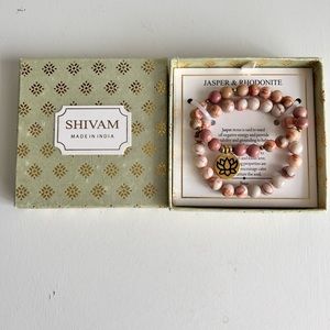 shivam | Jewelry | Shivam India Genuine Stone Jasper Rhodonite Two ...